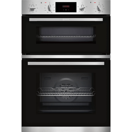 Neff U1GCC0AN0B 59.4cm Built In Electric Double Oven - Black & Steel ...