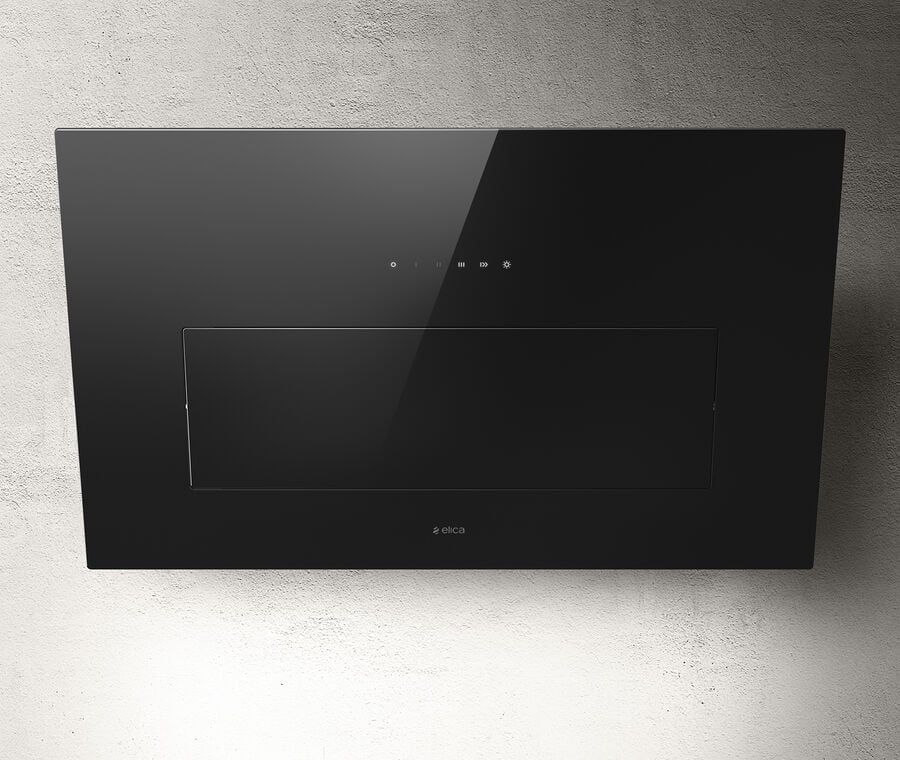 Elica Bloom 85cm Angled Extractor Hood in Black Glass - BLOOM-STD-BLK