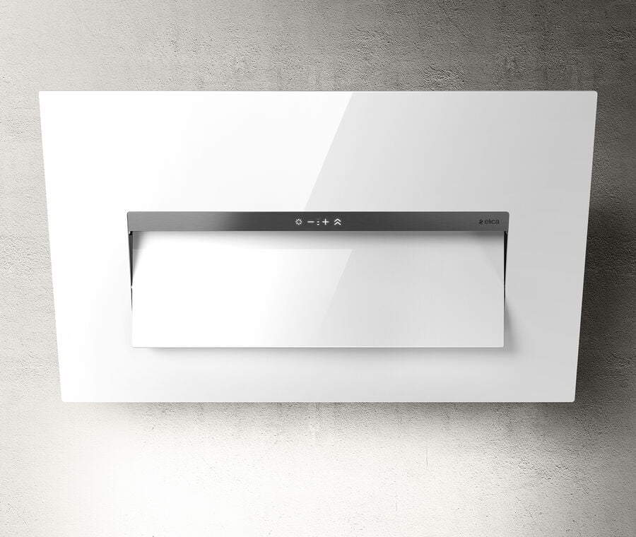 Elica Bloom S Lux 85cm Angled Extractor Hood in White Glass - BLOOM-LUX-WH