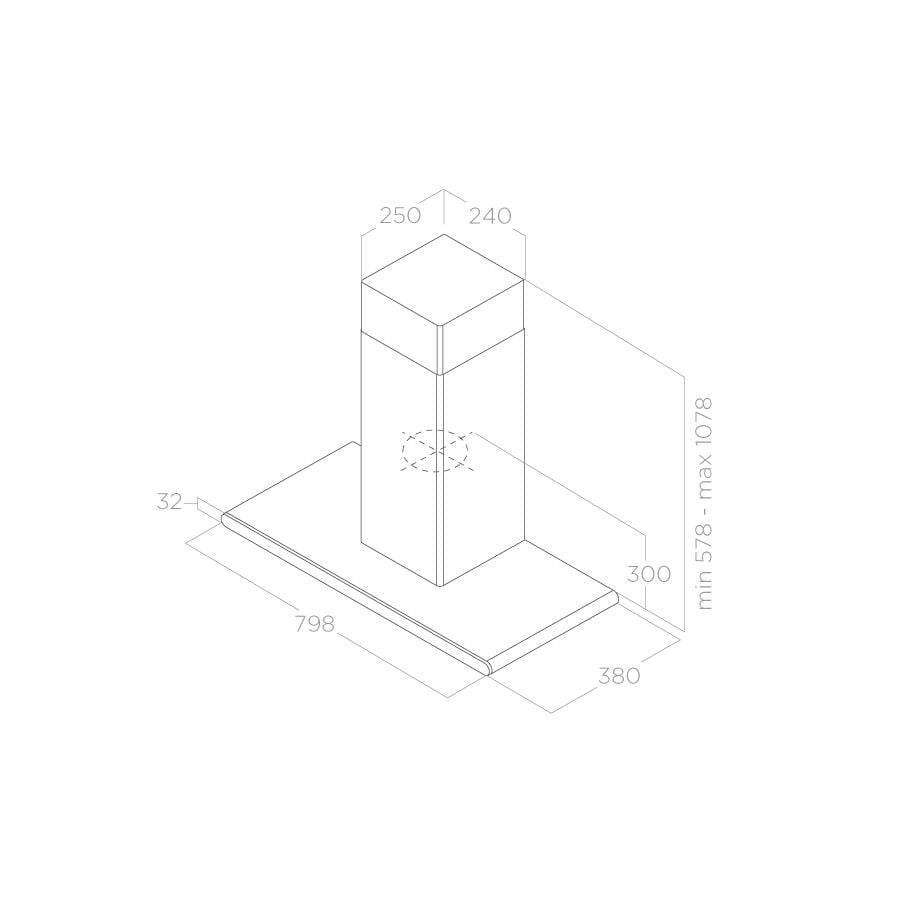 Elica Galaxy LED 80cm Chimney Extractor Hood in Stainless Steel & Black ...
