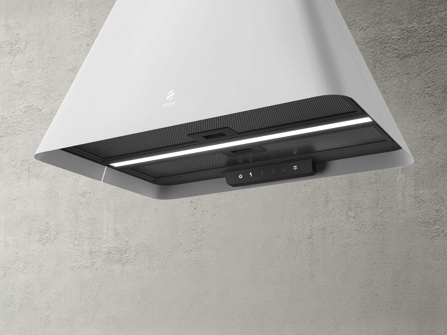 Elica Ikona Light RC 60cm Island Extractor Hood in White - IKONA-LIGHT-WH