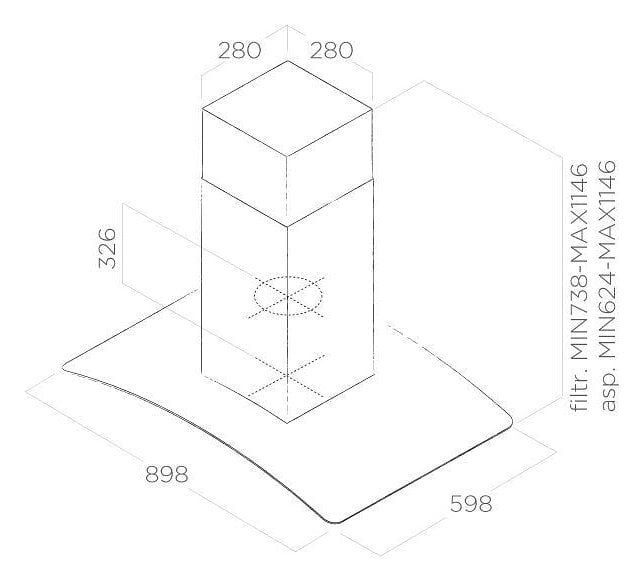 Elica Reef A 90cm Island Extractor Hood - REEF-A-ISLAND
