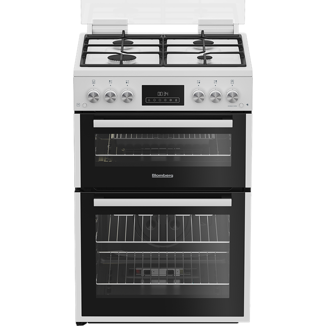 Blomberg GGRN655W 60cm Freestanding Gas Double Oven with Gas Hob in ...